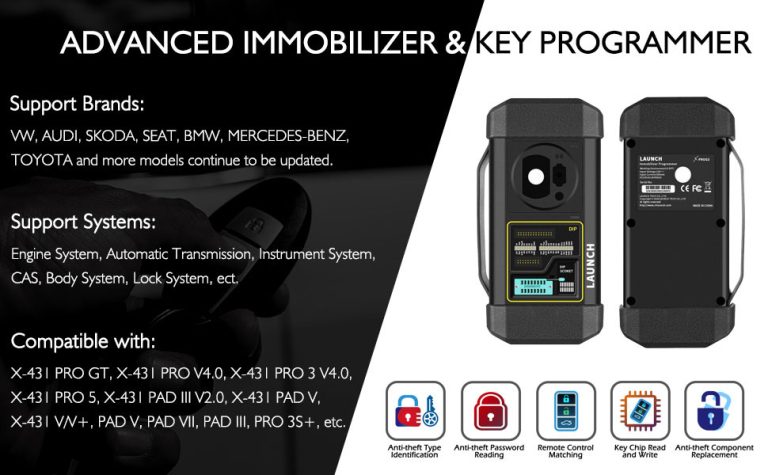 Launch X431 GIII X-PROG 3 Advanced Immobilizer & Key Programmer Compatible with X431 PRO Elite ...