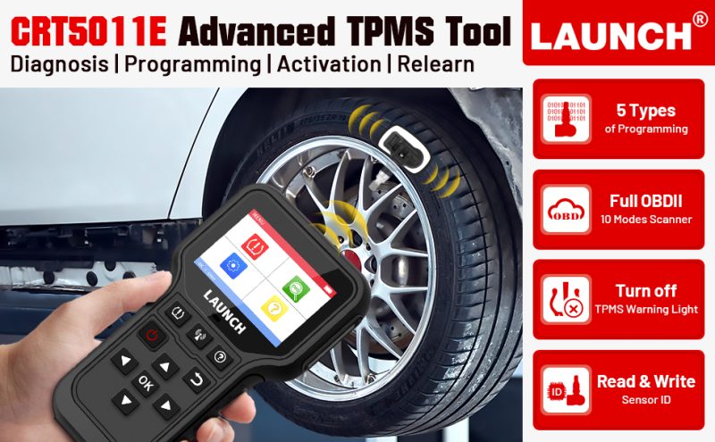2024 Launch CRT5011E TPMS Relearn Tool TPMS Sensor (315+433MHz) Support Read/ Activate ...