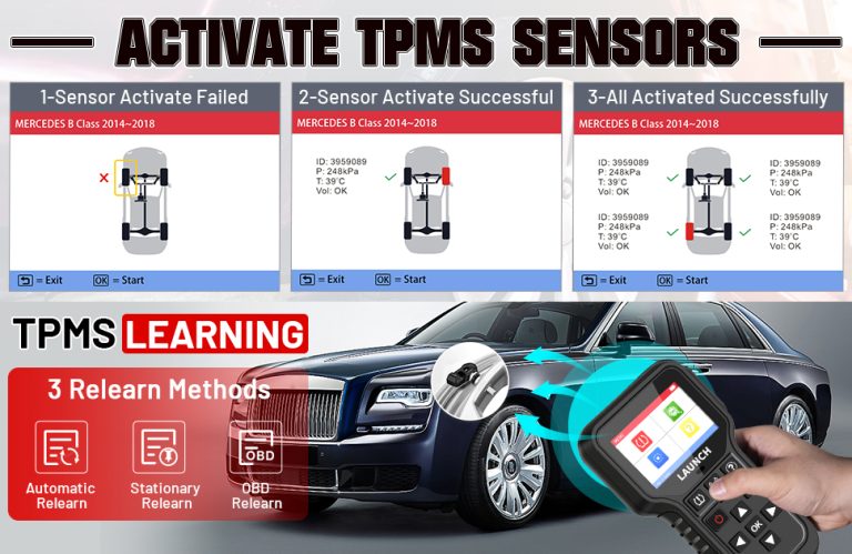 2024 Launch CRT5011E TPMS Relearn Tool TPMS Sensor (315+433MHz) Support Read/ Activate ...