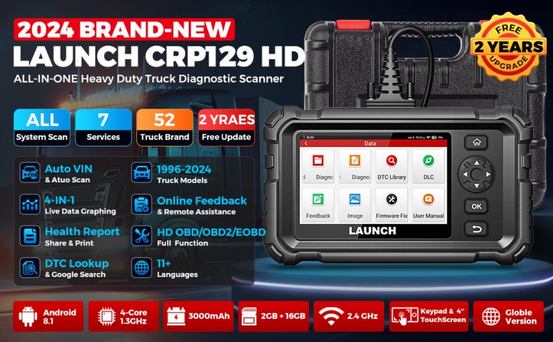LAUNCH Creader CRP129 HD Heavy Duty Truck Scanner Diesel Full System ...